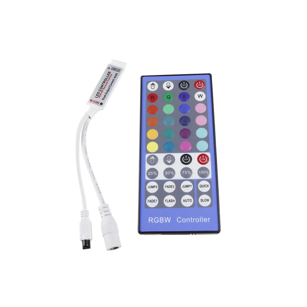 DC12V Mini RGBW LED Controller 40Key 16A 12 24V IR Remote Controller ...