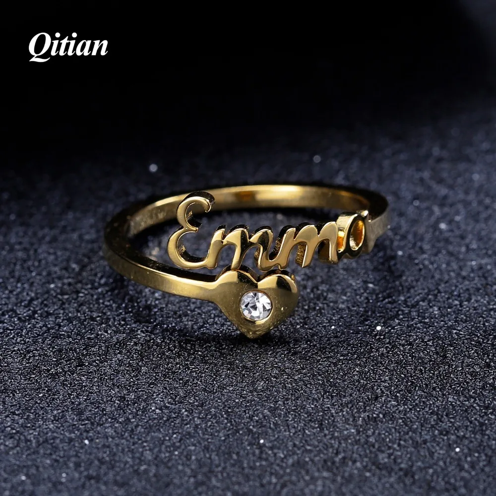 Personalisierte Name Ringe Gold Farbe Herz Sprial Ring Fur Frauen Hohe Qualitat Edelstahl Manner Schmuck Nicht Verblassen Fur Frauen AliExpress