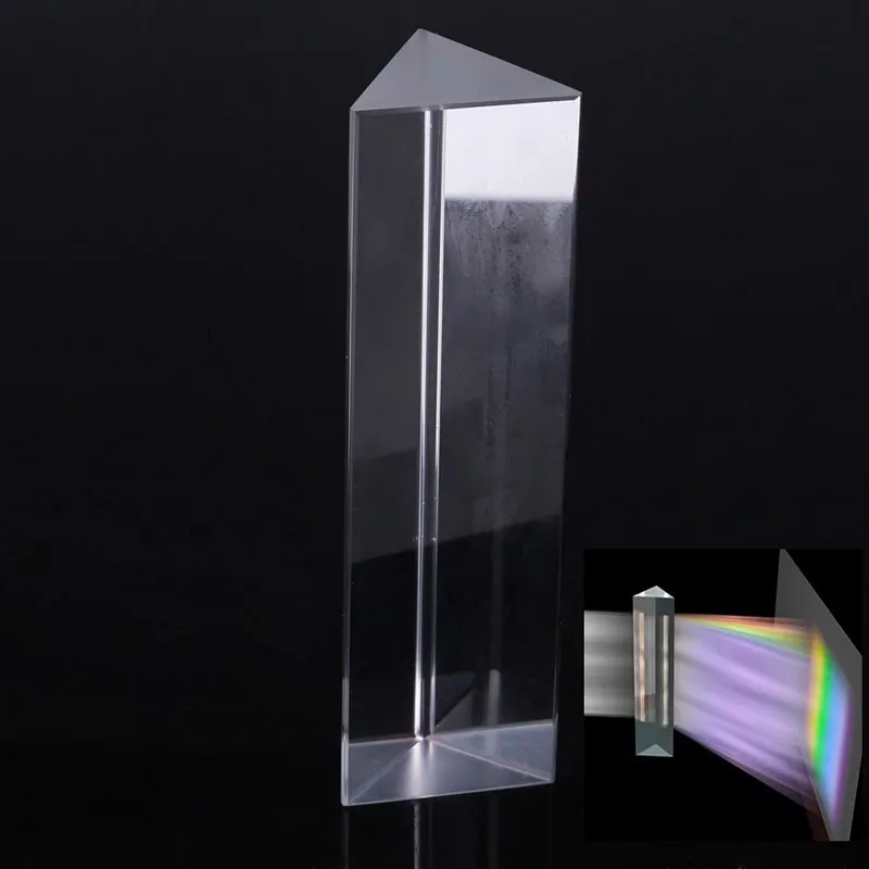2" Optical Glass Triple Triangular Prism Physics Teaching Light ...