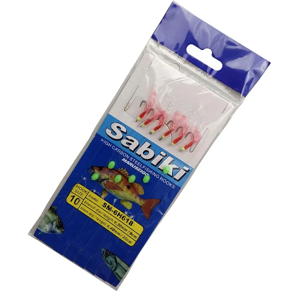 5 Pack Fishing Sabiki Bait Rigs with Luminous fish attractors. - Easy ...