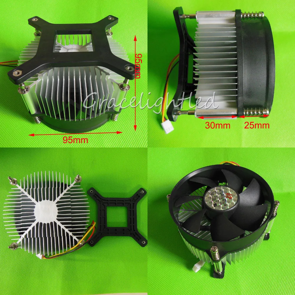 hot 20W 30W 50w 100w high power led heatsink DC 12V led cooling fan led ...
