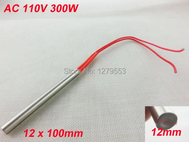 AC 110V 300W 12mm x 100mm Industrial Heating Element Cartridge Heater ...