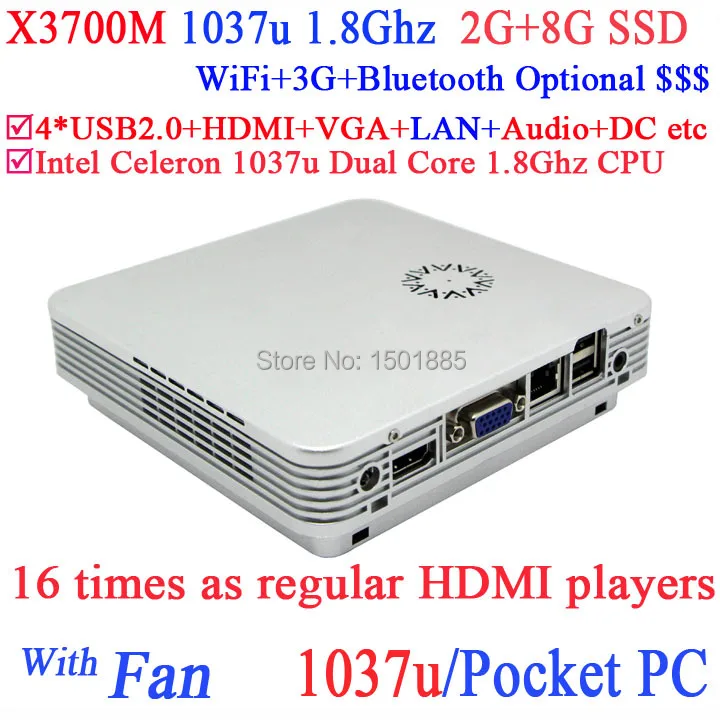 2015 New product pocket pc windows xp mini pc X3700M with Intel Celeron ...
