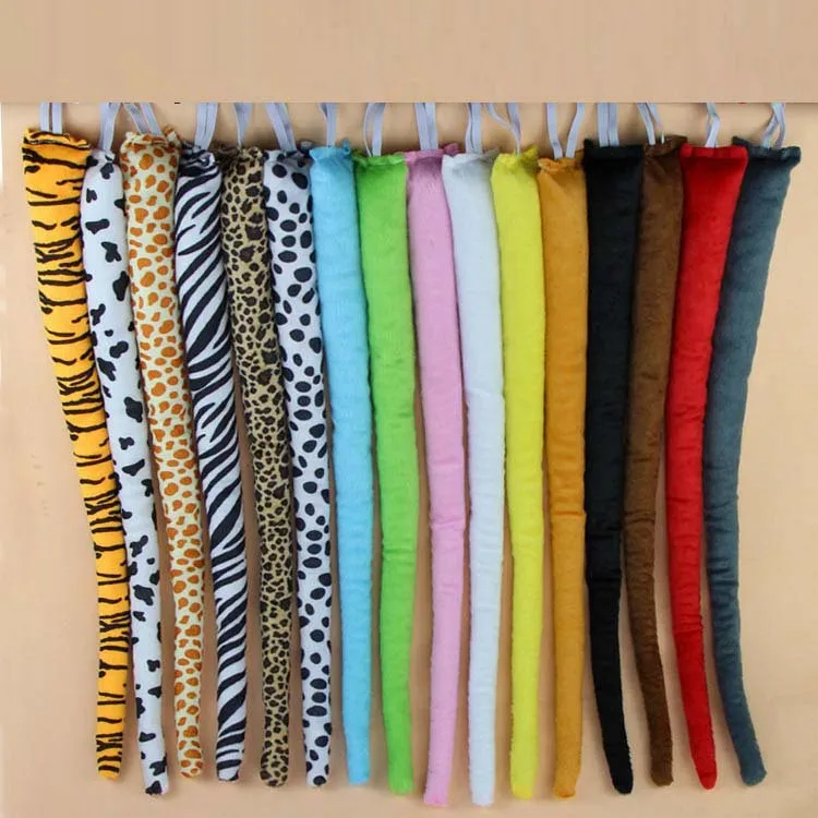 60cm Animal Tail Costume Accessory Black White Leopard Tiger Print Tail ...