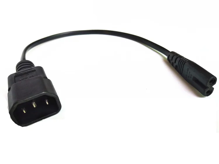 Enchufe de ocho caracteres C14 + C7 a C7, Cable adaptador corto de ...