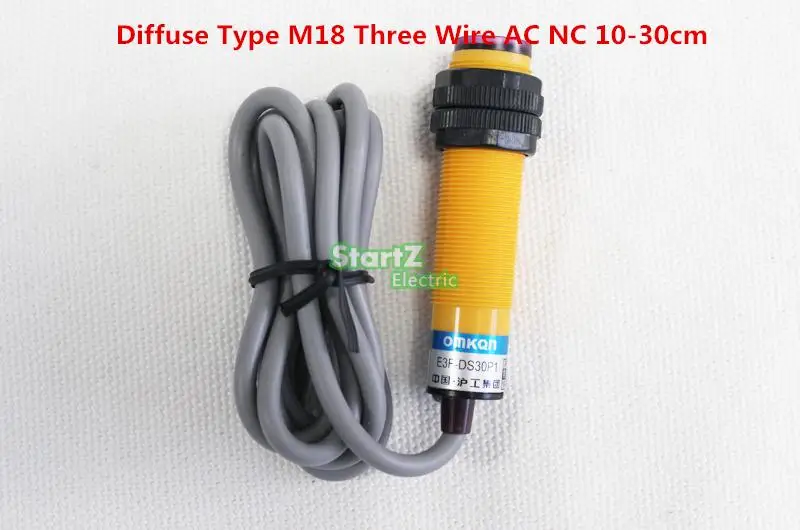 5pcs Diffuse Type M18 Three Wire Ac Nc 10 30cm Detection Distance