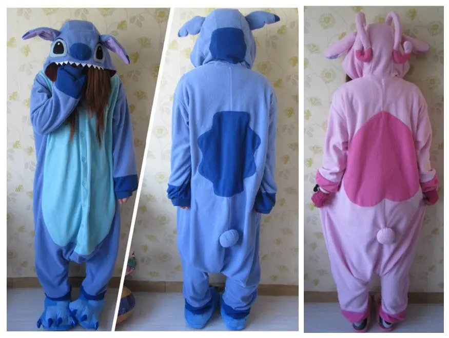 Unisex adulto Stitch pijamas Animal Onesie rosa azul lilo Stitch mono pijama Cosplay traje ...