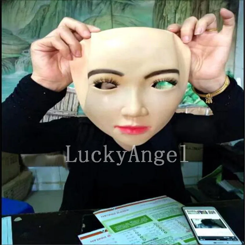 Realistic Human Skin Mask Disguise Self Masks with False eyelashes ...