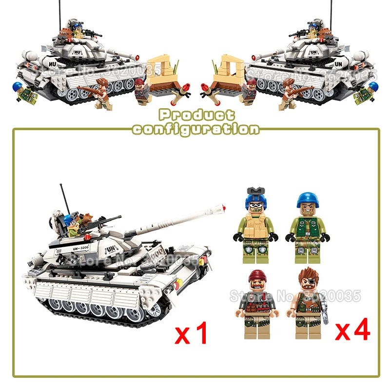 Military Tank army UN Peacekeeping Force Set Building Blocks Figures ...