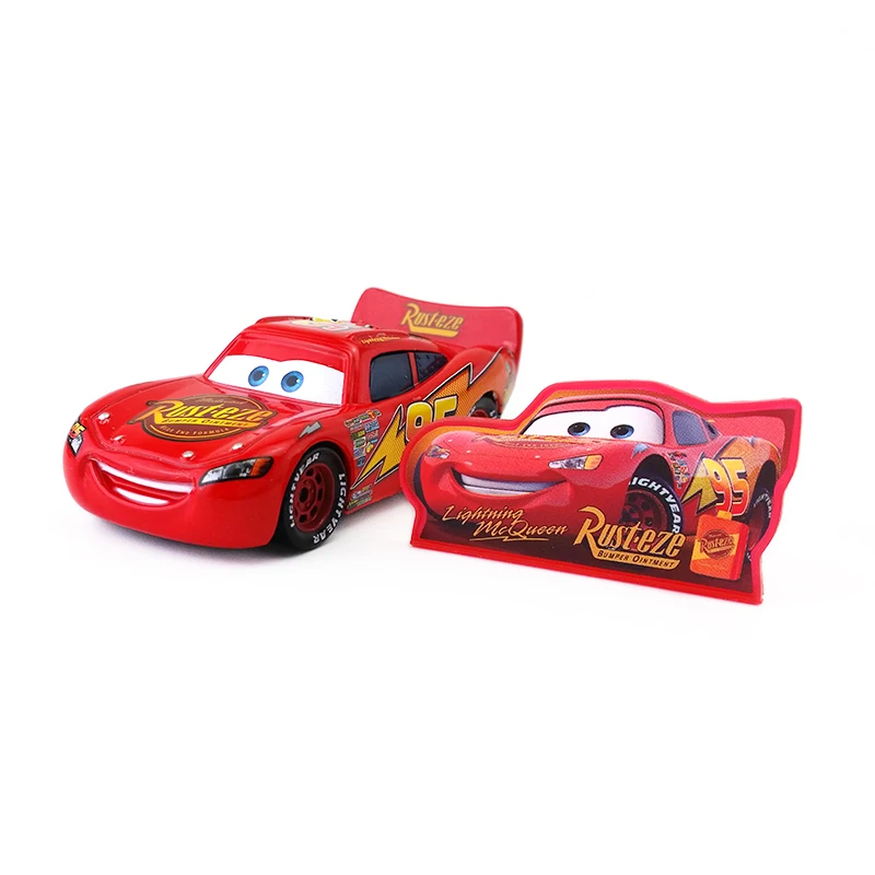 Disney Pixar Cars Rayo McQueen con signo 1:55 Diecast Metal aleación ...