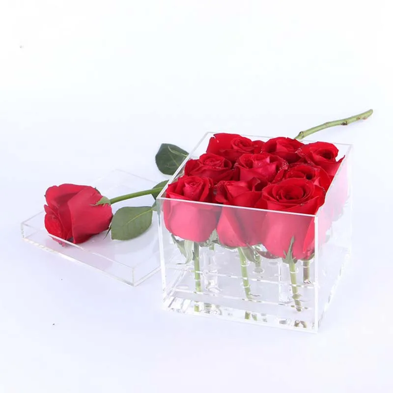 Clear Acrylic T Box Acrylic Rose Flower Box With Lid In Storage Boxes And Bins From Home