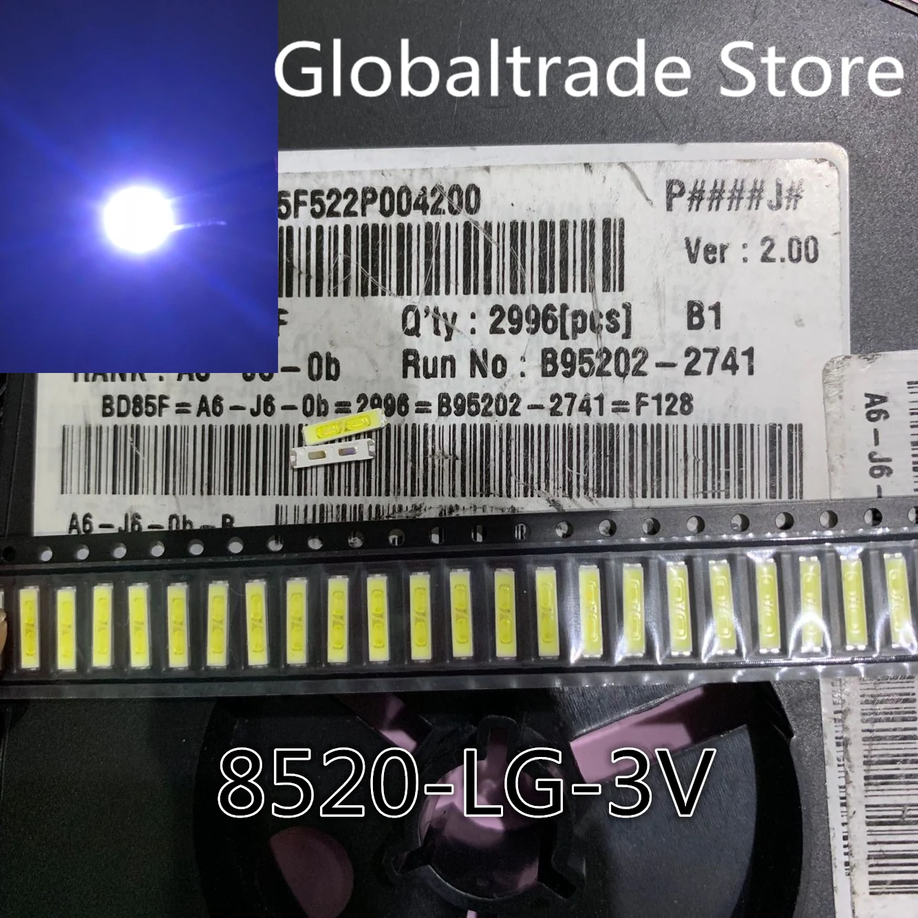 1000 pces para lg smd 8520 led innotek led luz de fundo 0.5w 8520 3v ...