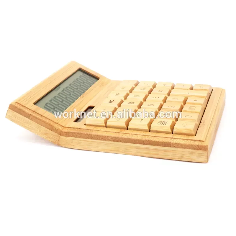 ЖК-дисплей CS29 Calculadora бамбуковый солнечный калькулятор деревянный ...
