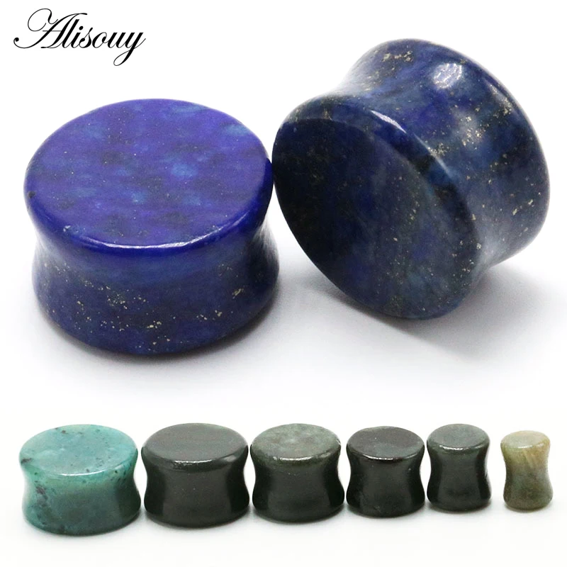 Alisouy-2pcs-Stone-Ear-Plugs-Tunnels-Ear-Gauge-Ear-Piercing-Ear ...