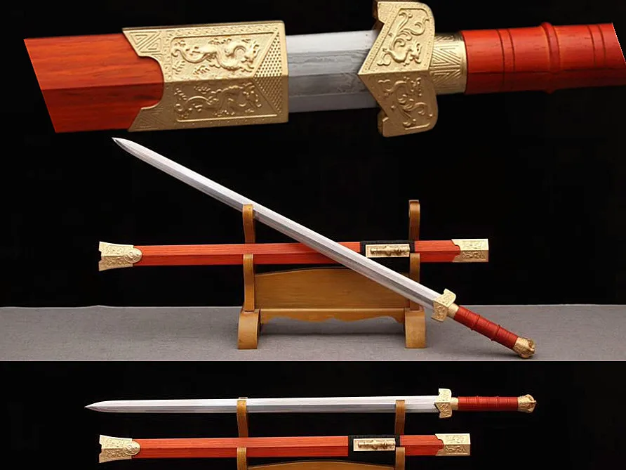HandMade-Chinese-Handmade-Dao-Sword-Han-Jian-Sharp-Folded-Pattern-Steel ...
