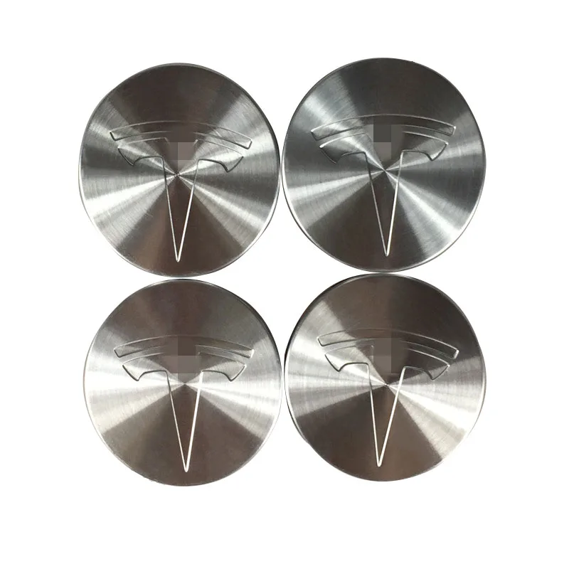 For Tesla Model 3 Aluminum Sliver Stainless Steel Wheel Center Caps Hub ...