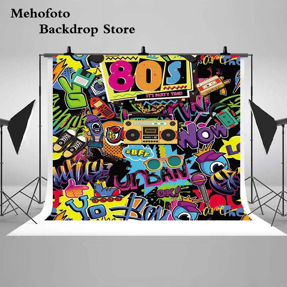 7x5 80's Background For Graffiti Wall Photography Hip Hop Theme Party ...