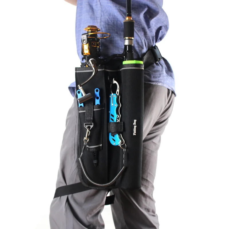 Portable Lure Rod Bag Oxford Fishing Rod Holder Adjustable Waist Leg ...