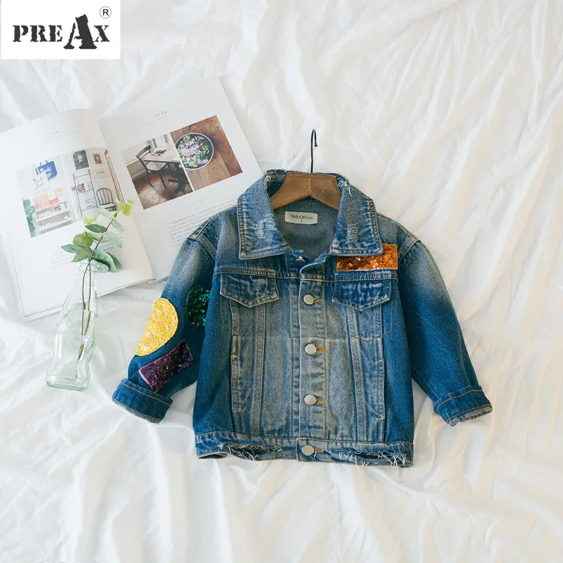 Children Jackets Baby Girl Denim Coat Spring Fashion Sequins Cowboys ...