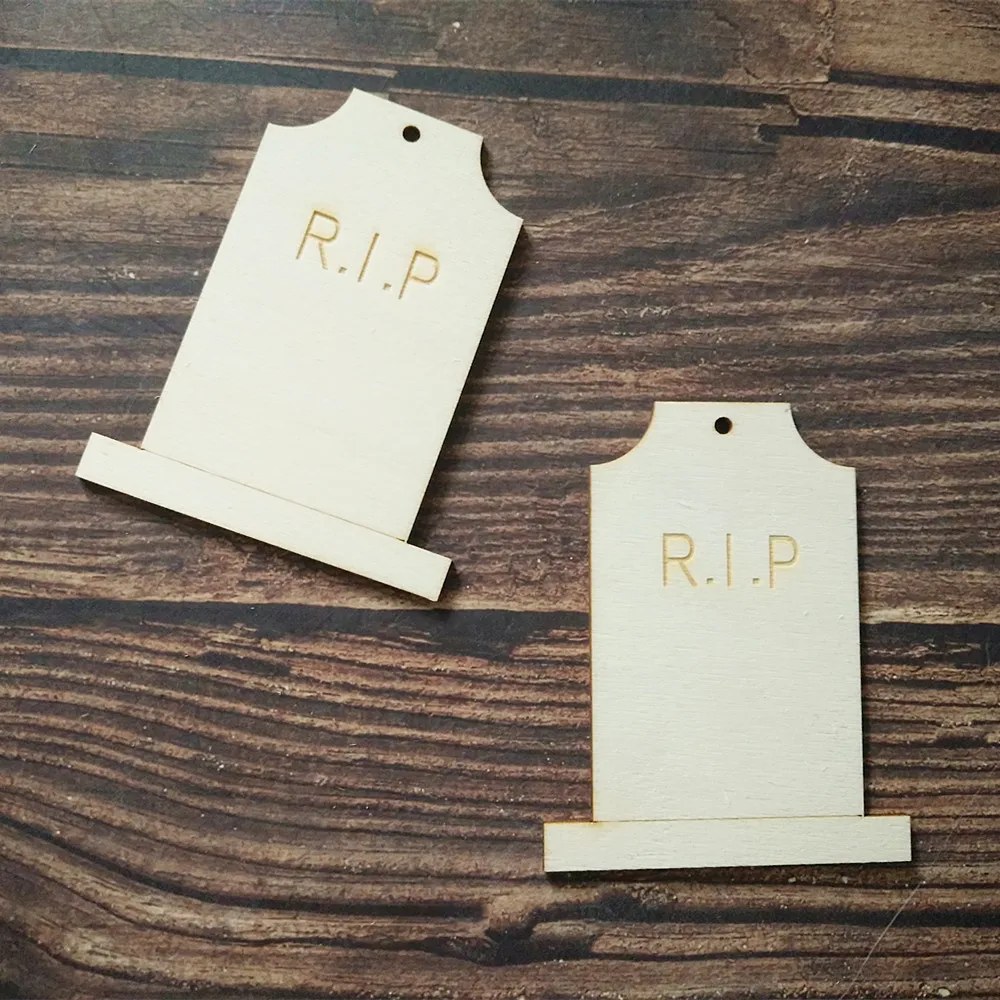 Aliexpress.com : Buy 10pcs Laser Cut Wooden RIP Tombstone Shape DIY ...
