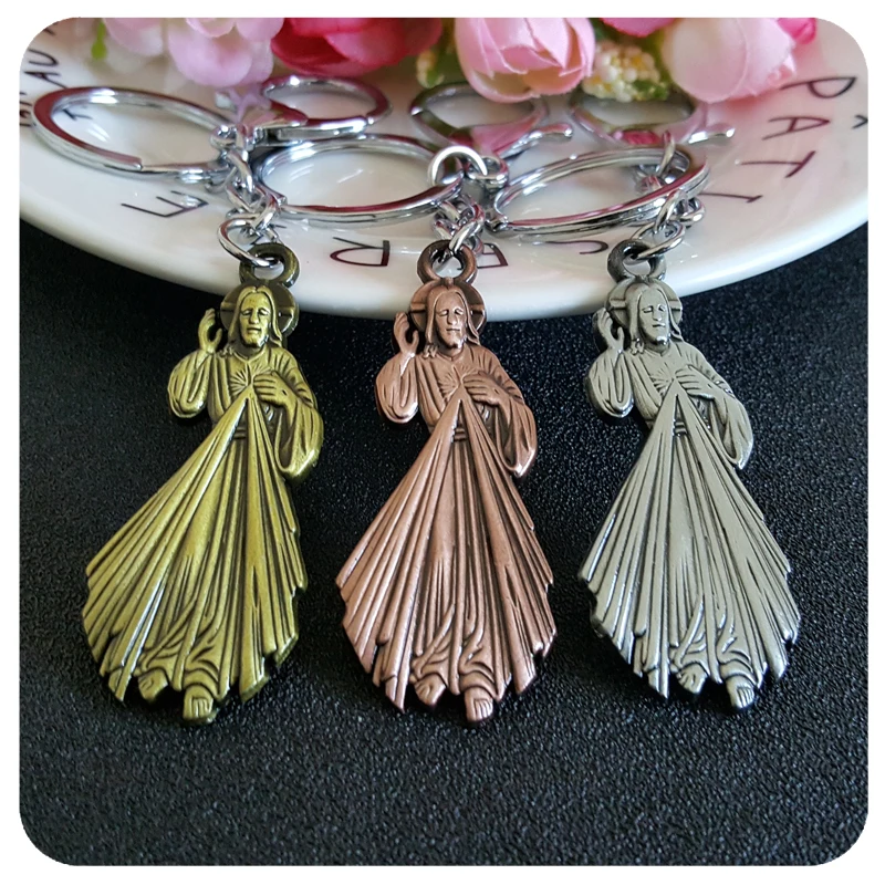 MOOSA Religion Theme Jewelry Keychains Keyrings Pondering Jesus Key ...