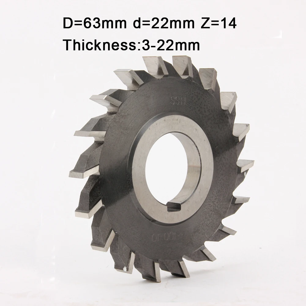 1pc Hss M2 Side And Face Milling Cutter Straight Teeth 63*3*4*5*6*7*8 ...