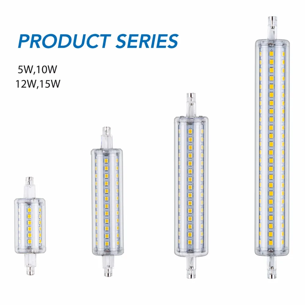 R7s Led Lamp 220v Tube Light 36 72 90 144leds 78mm Bulb 2835 Horizontal ...