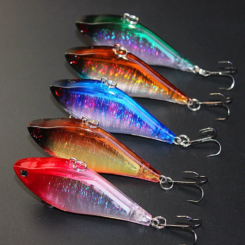 5Pcs High Quality VIB Fishing Lure Pesca Isca Artificial Internal Laser ...