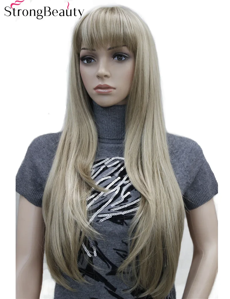 Strong Beauty Synthetic Long Straight Women Wigs Capless Heat Resistant ...