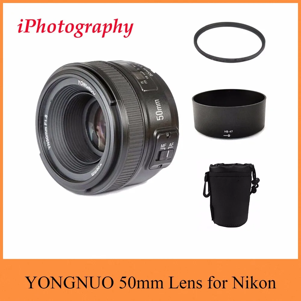 Yongnuo Lens Yn 50mm F 1 8 Af Mf Lens Lens Hood Uv Filter Lens