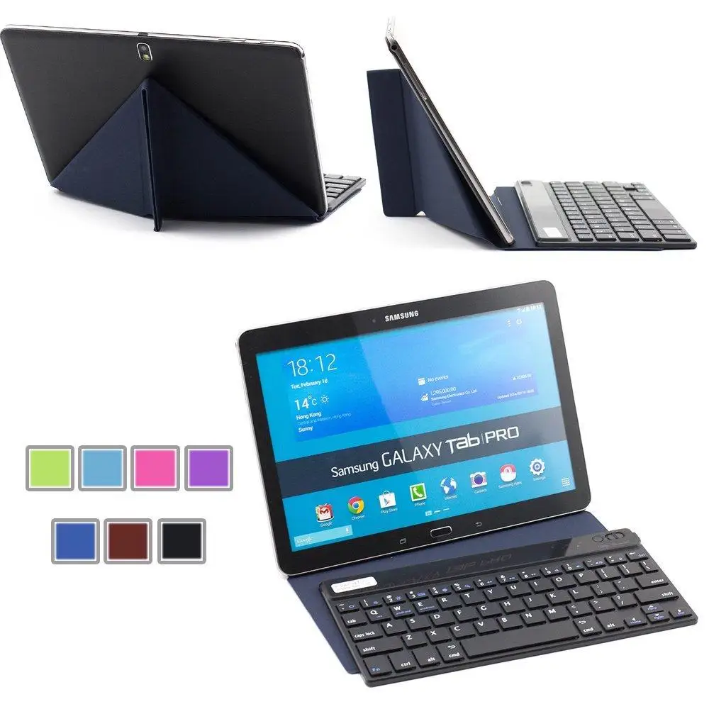 Slim Bluetooth Wireless Keyboard with Stand Case For Windows Tablets ...