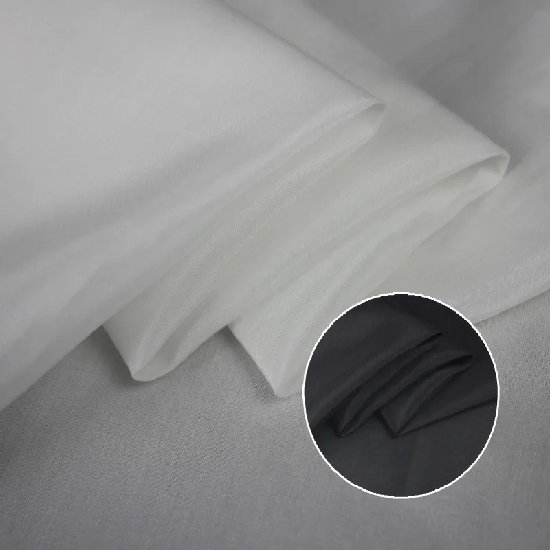 140cm wide 12mm silk cotton lining fabric solid color backing lining ...