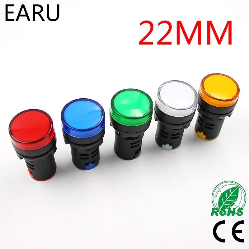 Indicator Signal Lamp Light Waterproof Ad16-22ds 22mm Ac/dc 12v 24v ...