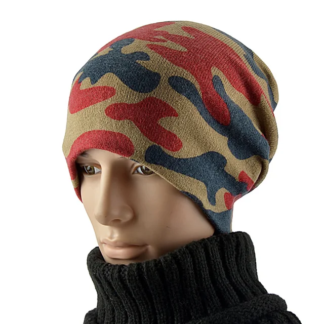 Liberwood Camouflage Winter Beanie Knitted Hat 2 Way Camo Soft Beanies
