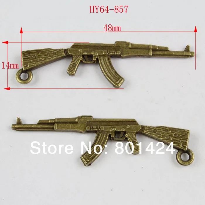 free shipping 20pcs 64 857 antique bronze rifle gun charms diy ...