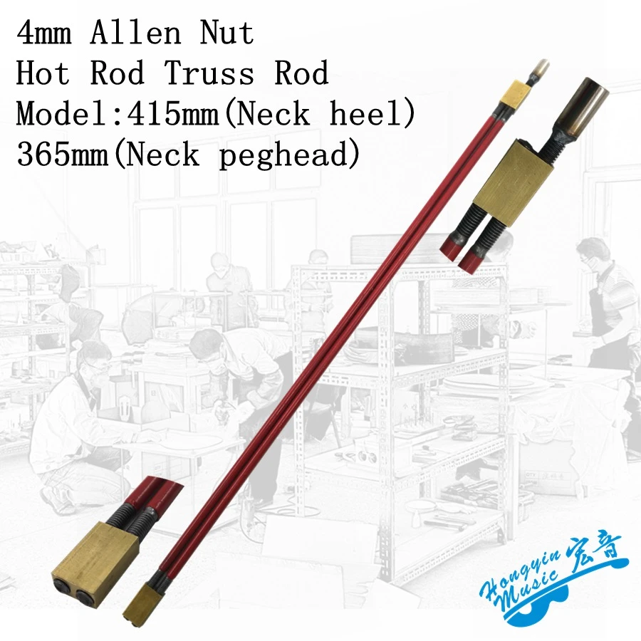 4mm Allen Nut Hot Rod Truss Rod Two Way Dual Action Guitar Truss Rod ...