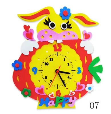 1PCLOT,DIY foam clock craft kits,Art cartoon clock,Kindergarten ...