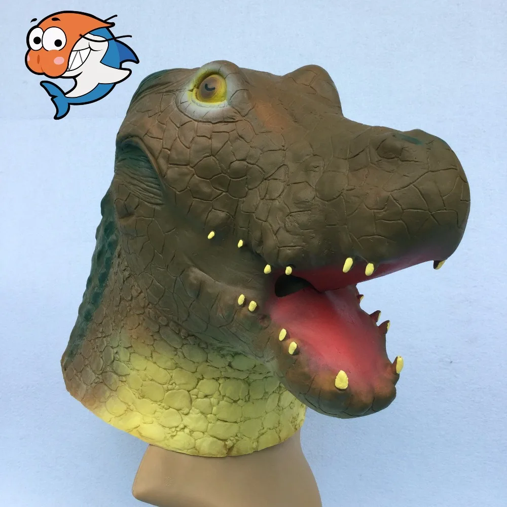 Halloween Party Cosplay1pc Brown Rubber Crocodile Face Mask Halloween ...
