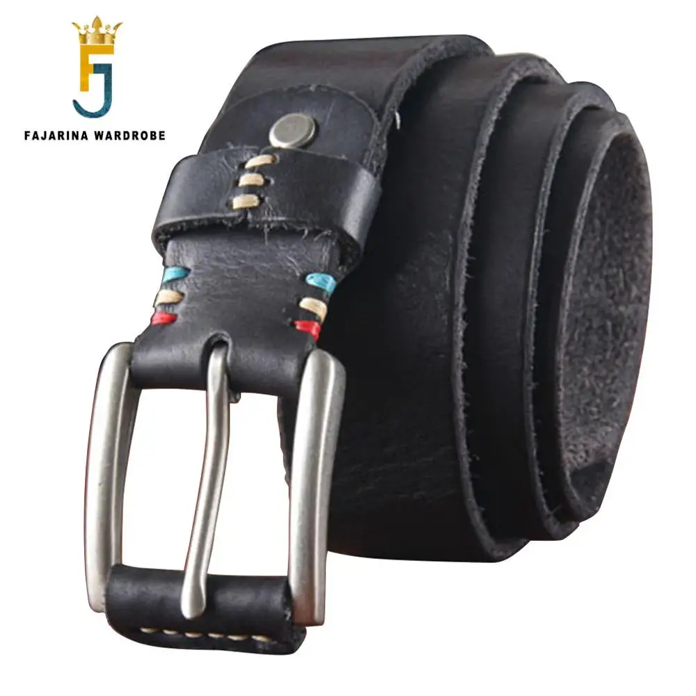 FAJARINA Quality First Head Leather Pure Cow Skin Belt Leisure Belts ...
