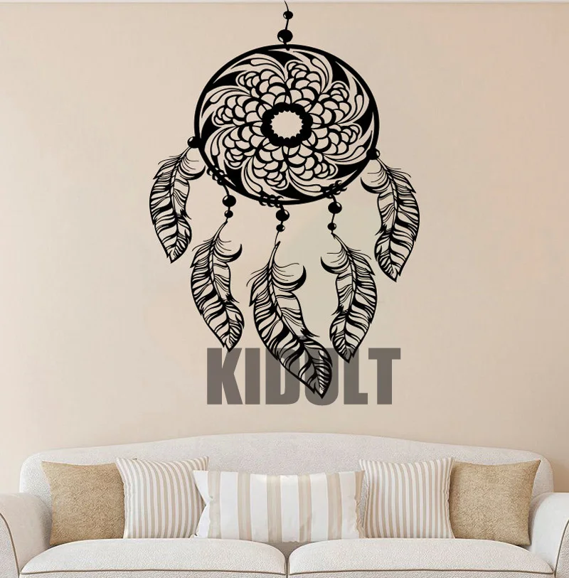 Dreamcatcher Feather Pattern Hollow Wall Decals Wall Stickers Creative ...