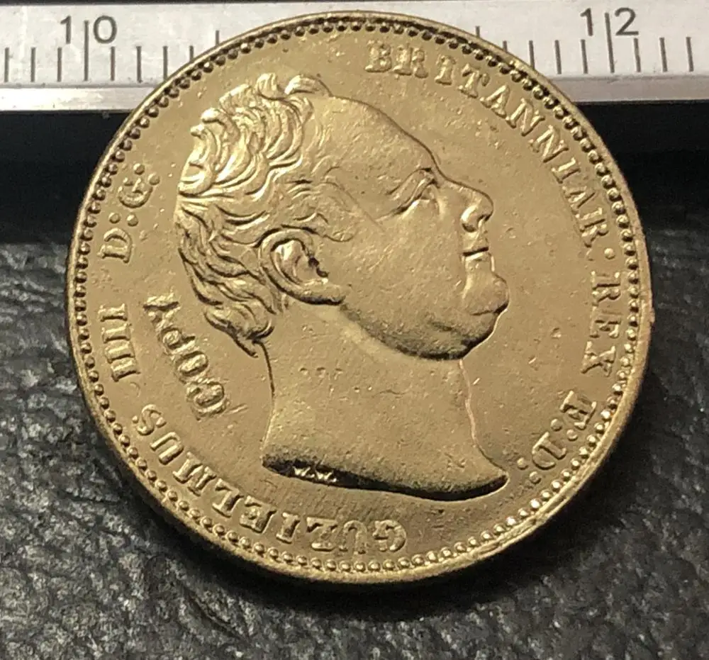 1833 United Kingdom 1 Sovereign - William Iv .9999 Pure Gold Plated ...