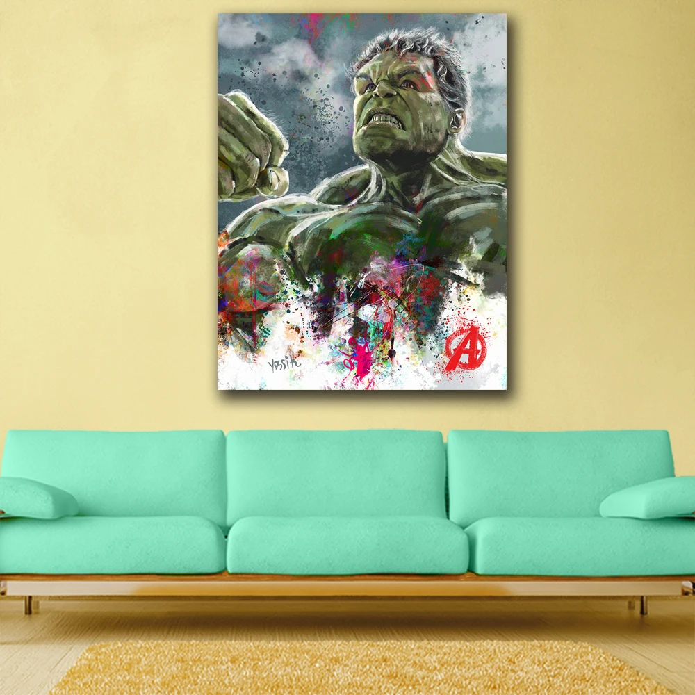 Large Size Oil Painting Pop Art Hulk Canvas Painting For Living Room ...