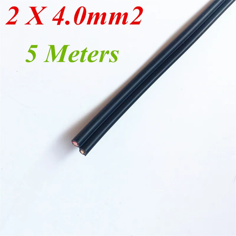 5 Meters/Pack 2X4. 0mm2 사이즈 태양 와이어 케이블 2X12AWG 사이즈 듀얼 코어 4.0 미리메터 태양 ...