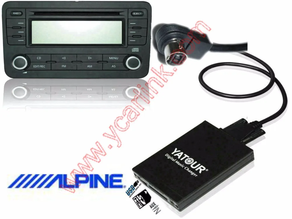 Yatour Adaptador USB SD AUX MP3, cargador de CD de música para Radio Alpine AI NET|yatour alpine ...