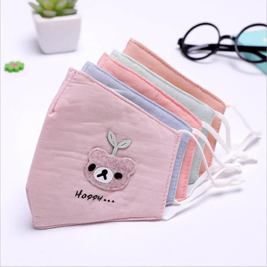Cartoon bears boys girls kids cotton masks anti pollution cute Children ...