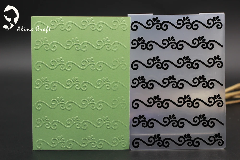 AlinaCraft-PLASTIC-EMBOSSING-FOLDER-vine-wave-scrapbook-album-card-gift ...