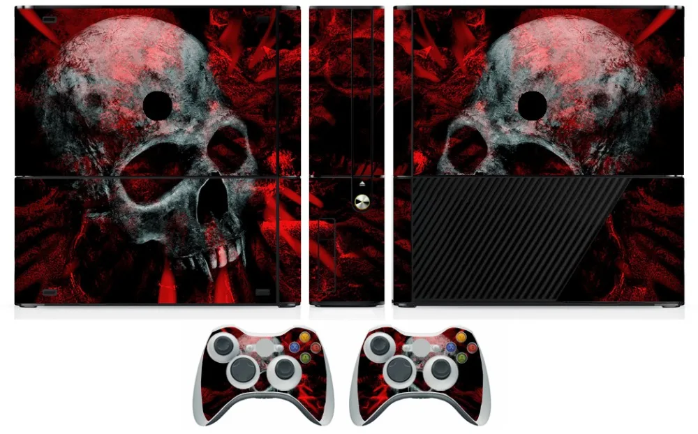 251 Skull Vinyl Skin Sticker Protector for Microsoft Xbox 360 E and 2 ...