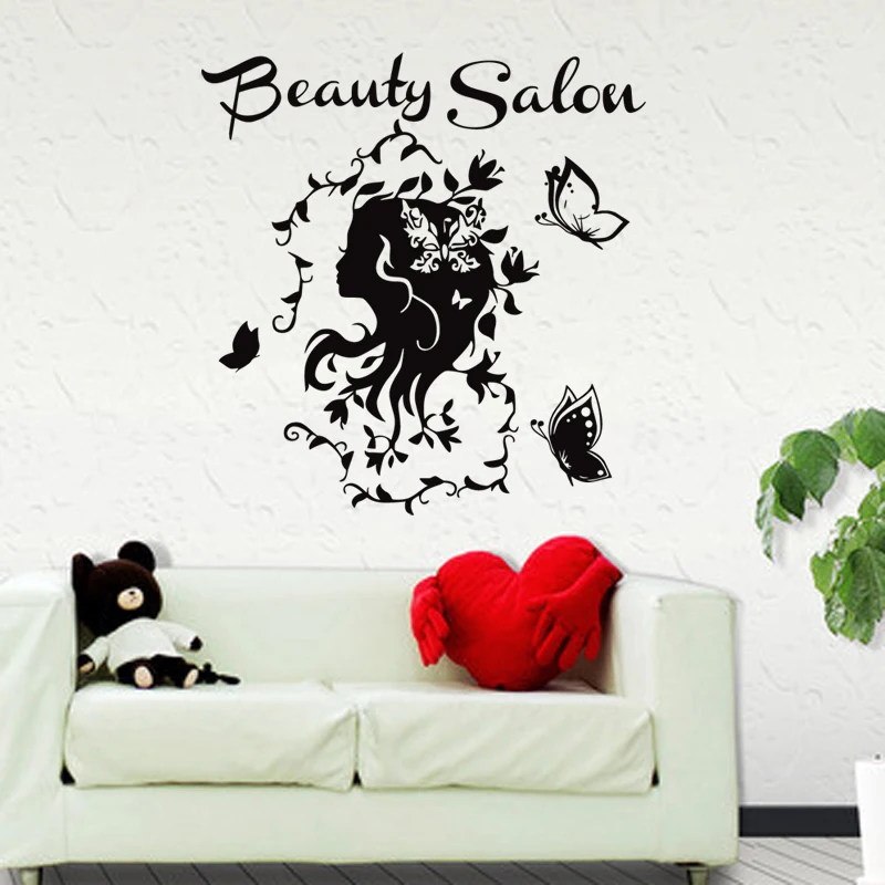 Hair-Salon-Sticker-Beauty-Decal-Haircut-Name-Posters-Time-Hour-Vinyl ...