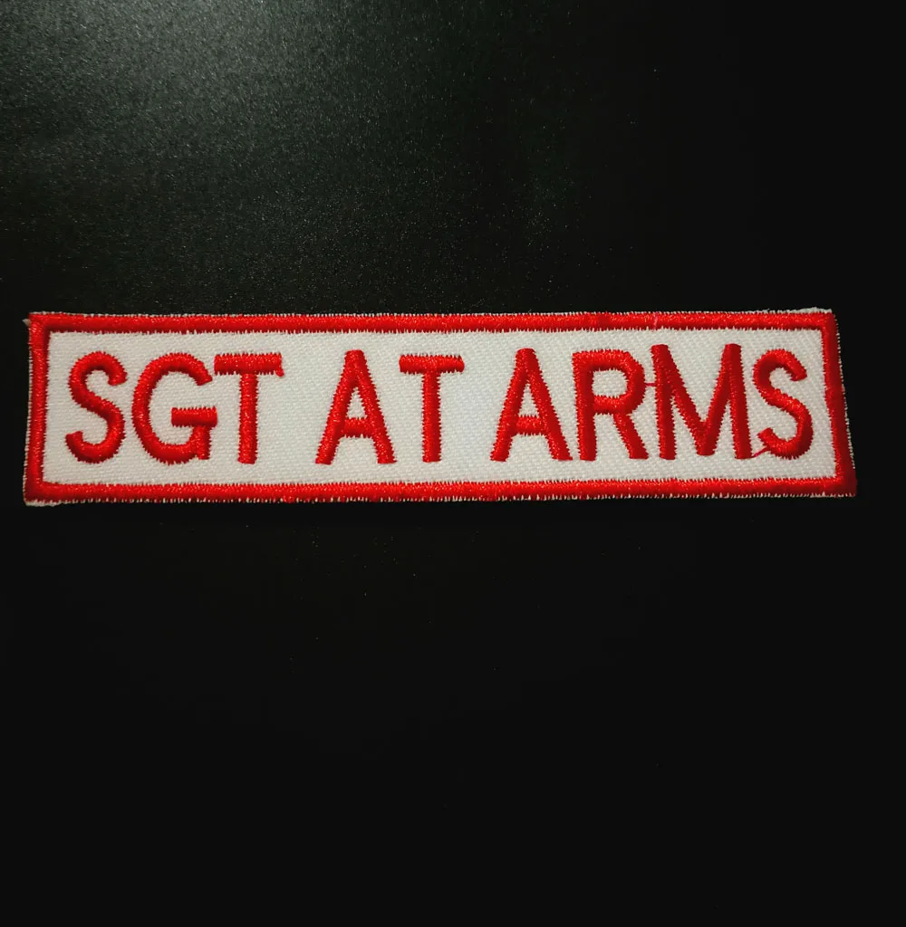 SGT AT ARMS Patches of embroidered Iron On Biker Patch for Motorcycle ...