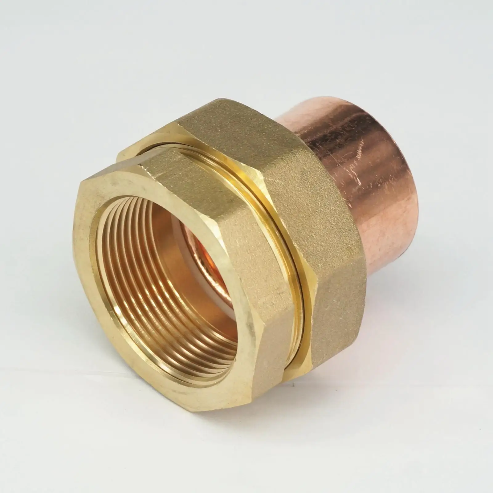 1-1/2" Bsp X 42mm Brass Female Thread Socket Union To Copper End Feed ...